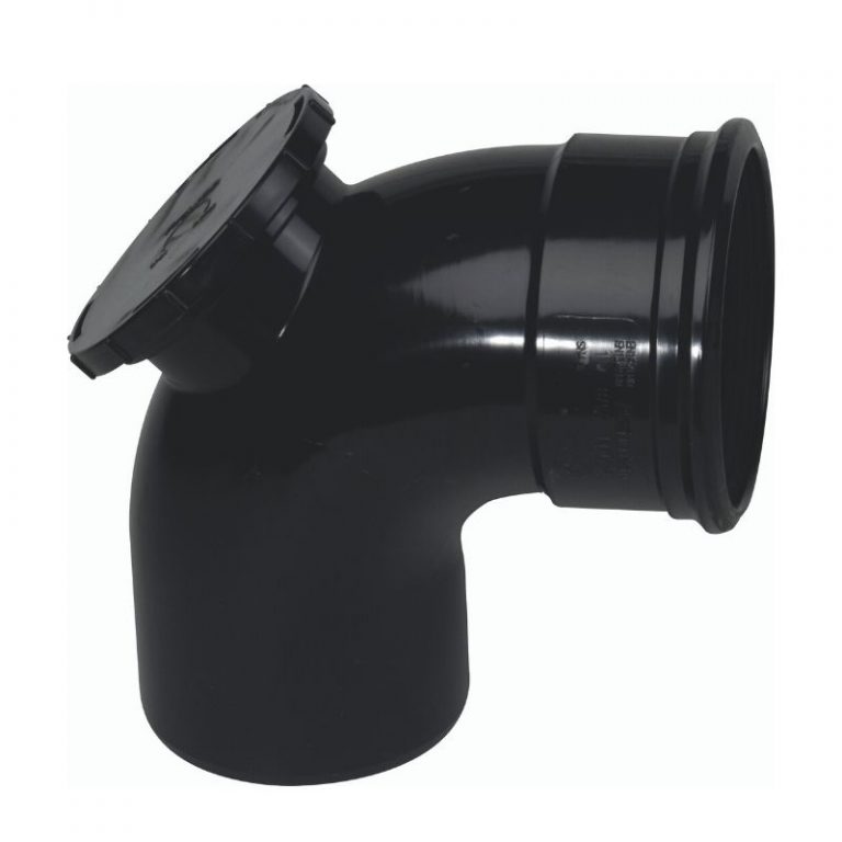Short Access Bend 110mm – Black Soil – Above Ground Drainage - BrentonGroup